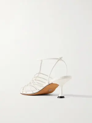 Proenza Schouler Tee Cage Leather Sandals - White