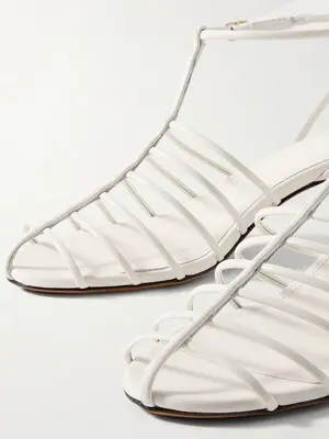 Proenza Schouler Tee Cage Leather Sandals - White