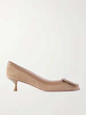 ROGER VIVIER Viv In The City Suede Pumps - Brown