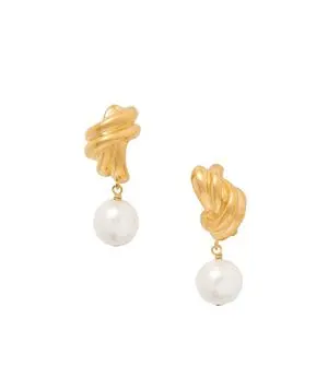 Completedworks Recycled Vermeil Pearl Earrings - Gold