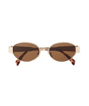 Celine Eyewear Oval-frame Sunglasses - Gold