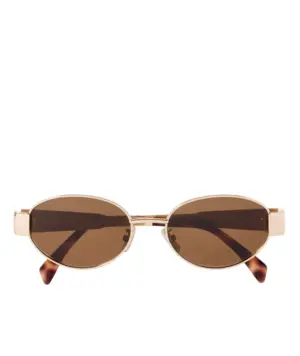 Celine Eyewear Oval-frame Sunglasses - Gold