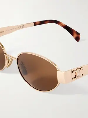 Celine Eyewear Oval-frame Sunglasses - Gold