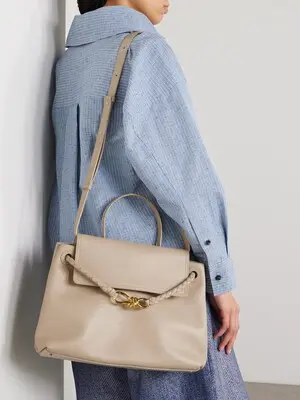 Bottega Veneta Ciao Ciao Medium Intrecciato Leather Tote - Neutrals