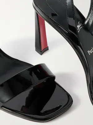 CHRISTIAN LOUBOUTIN O Condora 85 Patent-leather Slingback Sandals - Black