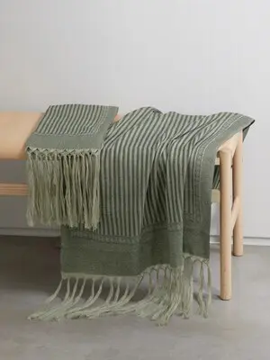 Brunello Cucinelli Linen And Cashmere-blend Jacquard Beach Towels