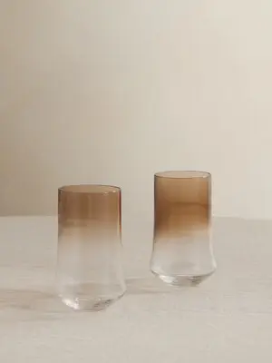 Brunello Cucinelli Set Of Two Murano Glass Tumblers - Neutrals