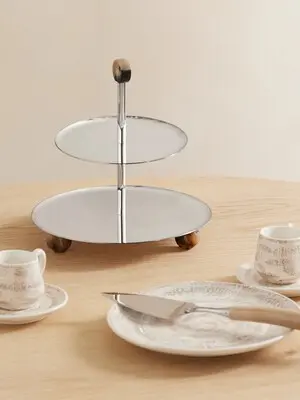 Brunello Cucinelli Stainless Steel And Horn Serving Stand
