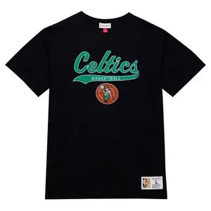 Mitchell & Ness Boston Celtics Hardwood Classics Felt Applique Slub T-shirt - Black