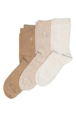 Polo Ralph Lauren 3-pack Classic Crew Socks - Oatmeal Heather Assorted