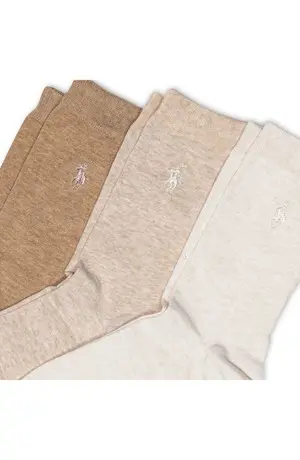 Polo Ralph Lauren 3-pack Classic Crew Socks - Oatmeal Heather Assorted