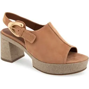 Aerosoles Zella Slingback Platform Sandal - Tan Suede
