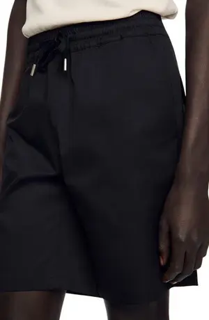 Sandro Cotton Drawstring Shorts - Black