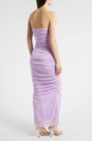 JUMP APPAREL Strapless Glitter Ruched Dress