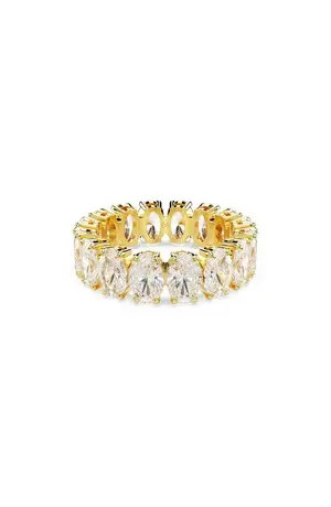 SWAROVSKI Matrix Oval Cut Crystal Eternity Ring - Gold/ White