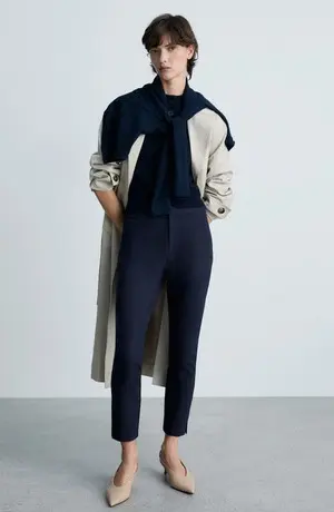 Mango Straight Leg Ankle Pants