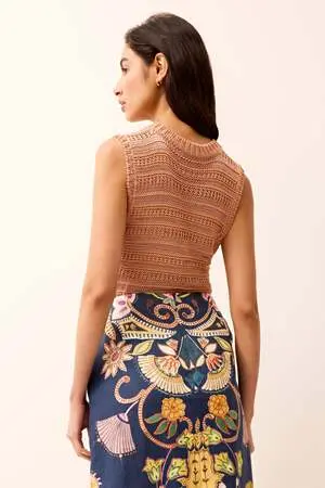 MARIE OLIVER Nev Knit Shell Top - Nectarine
