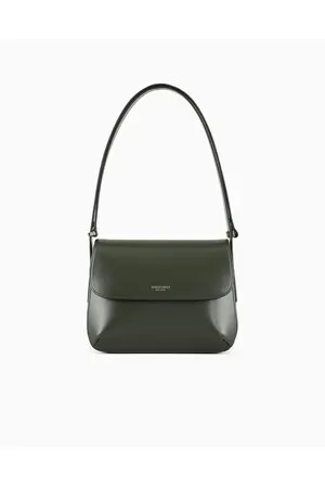 Giorgio Armani Giorgio Armani Medium La Prima Palmellato Leather Bag Green