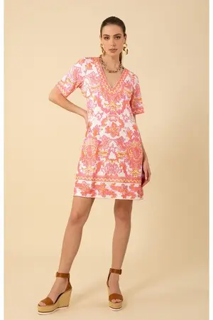 Hale Bob Bethany Jersey Mini Dress - Pink