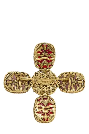 Chanel Gold-tone Gripoix Brooch