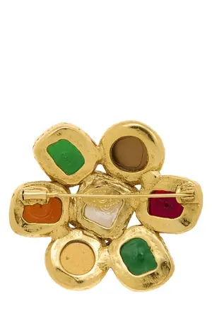 Chanel Gold-tone Gripoix Brooch