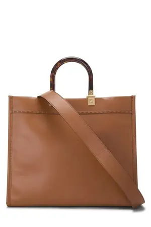 Fendi Calfskin Sunshine Shopper - Brown