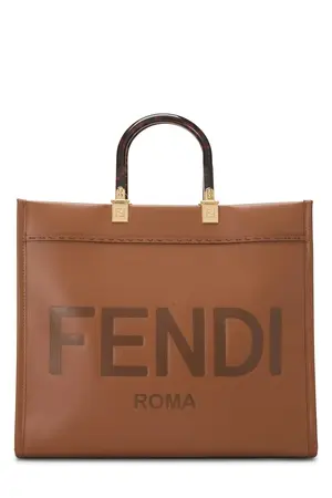 Fendi Calfskin Sunshine Shopper - Brown
