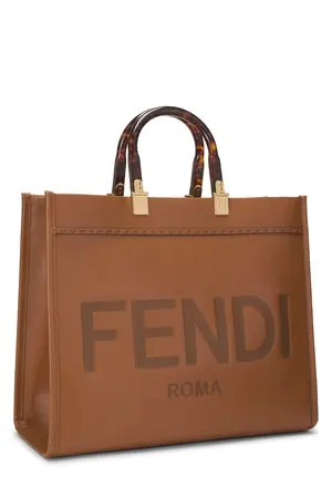 Fendi Calfskin Sunshine Shopper - Brown