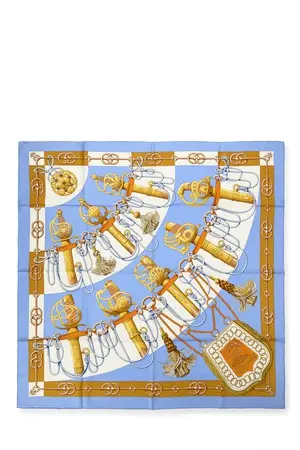 Hermès Multicolor 'cliquetis' Silk Scarf 90 - Blue