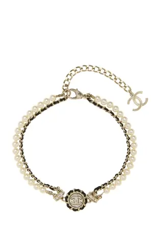 Chanel Faux Pearl Choker Black