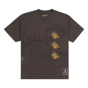 TRAVIS SCOTT X Mitchell & Ness University Of Miami Seal Tee - Brown