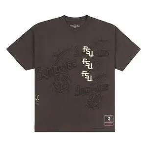TRAVIS SCOTT Cactus Jack X Mitchell & Ness Florida State University Seal Tee - Brown
