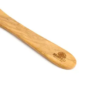 BERARD Handcrafted Olive Wood 12 Inch Curved Slotted Spatula