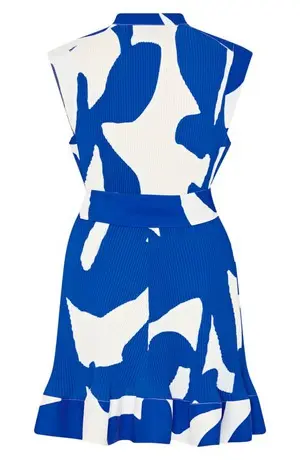 MILLY Joan Grand Foliage Pleated Mini Dress
