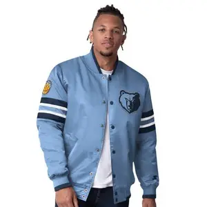 STARTER Memphis Grizzlies Scout Varsity Satin Full-snap Jacket
