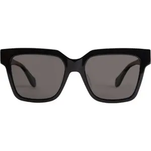 MOHALA EYEWEAR Hana 55mm Polarized Square Sunglasses - Black Lava / Gray Lenses
