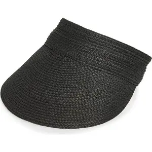 Nordstrom Adjustable Woven Straw Visor - Black
