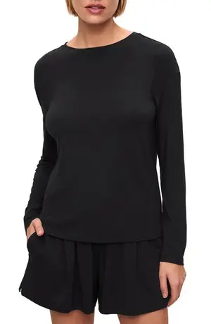 Eberjey Gisele Stretch Modal Pajama Top Blackdnu