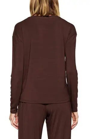 Eberjey Gisele Stretch Modal Pajama Top - Chocolate