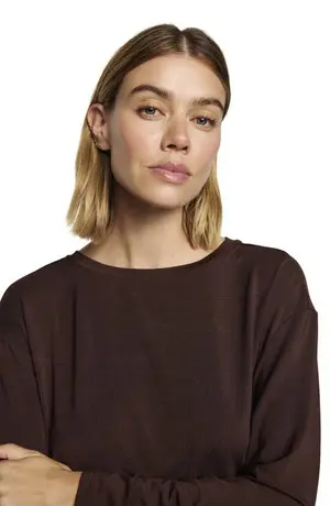 Eberjey Gisele Stretch Modal Pajama Top - Chocolate