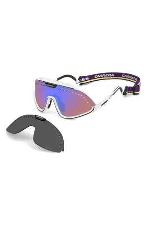 Carrera Eyewear Special Edition C Sport 99mm Mask Sunglasses - Matte White/ Blue Ml Hc