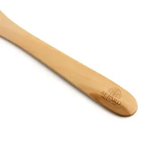 BERARD Contour Olive Wood Curved Slotted Spatula