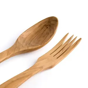 BERARD Handcrafted Olive Wood 2 Piece Salad Serving Set