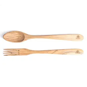 BERARD Handcrafted Olive Wood 2 Piece Salad Serving Set