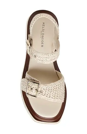 KELSI DAGGER BROOKLYN Suri Platform Raffia Sandals