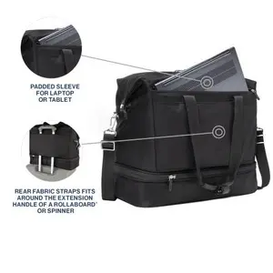 TRAVELPRO Platinum Elite Soft 18.5" Drop-bottom Weekender Duffel Bag - Black