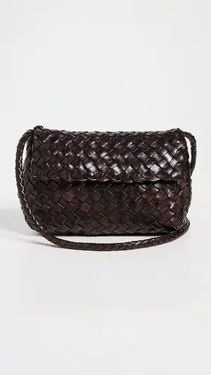 LOEFFLER RANDALL Vinnie Mini Woven Crossbody Bag - Chocolate
