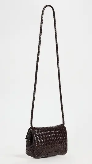 LOEFFLER RANDALL Vinnie Mini Woven Crossbody Bag - Chocolate