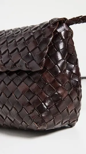 LOEFFLER RANDALL Vinnie Mini Woven Crossbody Bag - Chocolate