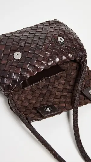 LOEFFLER RANDALL Vinnie Mini Woven Crossbody Bag - Chocolate